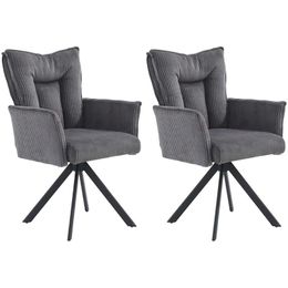 Jockenh&ouml;fer Drehstuhl &raquo;Marc (Set, 2 St.)&laquo; (Set) 2 Stk.Inklusive Drehfunktion (360&deg;), Taschenfederkern, bis 150kg belastbar grau 100% Polyester B/H/T: 61cm x 94cm 