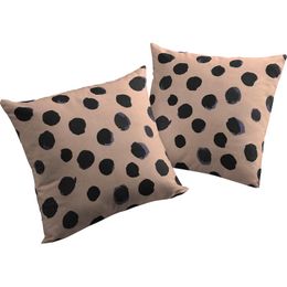 Adam Dekokissen &raquo;Kissenh&uuml;lle Dots&laquo; aus Bio-Baumwolle, Kissenh&uuml;lle ohne F&uuml;llung, 1 St&uuml;ck lila Baumwolle, Leinen B/L: 40cm x 40cm, 1 Stk.