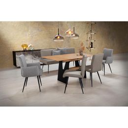 K+w Komfort & Wohnen K+W Komfort & Wohnen Essgruppe &raquo;Giacomo I&laquo; Polsterbank, 2 St&uuml;hle und 2 Armlehnenst&uuml;hle, 6 Stk. tlg. 2 St&uuml;hle und Bank, 2 Armlehnenst&uuml;hle Stoff 775, 