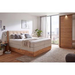 OTTO home Boxspringbett &raquo;Alleea, Doppelbett, Polsterbett, Federkernbett, Komforbett, 160/180 cm&laquo; inkl. Topper, zwei Bettk&auml;sten, Taschen-