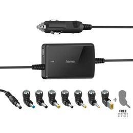 Hama Notebook-Netzteil &raquo;Uni-Kfz-Notebook-Netzteil "Slim & Light", 15-19V/70W 8 Notebookstecker&laquo; schwarz Das kompakte Reiseformat ist ideal f&uuml;r unterwegs