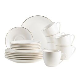 M&auml;ser M&Auml;SER Kaffeeservice &raquo;Felise&laquo; mit modernem Touch, mikrowellen- und sp&uuml;lmaschinengeeignet wei&szlig; Porzellan 18 tlg.