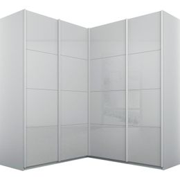 Rauch Schwebet&uuml;renschrank &raquo;Kleiderschrank Garderobe Eckkleiderschrank QUADRA mit edler Glasfront&laquo; Ma&szlig; 181x187 cm, H&ouml;hen 210/229 cm, inkl. Soft-Close-