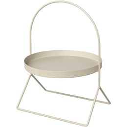 Creativ home Dekotablett &raquo;Tablett mit Gestell&laquo; in formsch&ouml;nem Design beige Metall B/H/T: 30cm x 43cm x 31cm