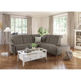 Home Affaire Ecksofa &raquo;Boston L-Form&laquo; Kopfteilverstellung an jeder Sitzfl&auml;che, wahlweise Relaxfunktion braun Struktur (100% Polyester);Luxus-Microfaser