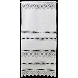 HOSSNER - ART OF HOME DECO Scheibengardine &raquo;Spitzingsee&laquo; Stangendurchzug 1 Stk. tlg. wei&szlig; Baumwolle 90cm, Stangendurchzug, 40cm
