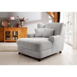 OTTO home XXL-Sessel &raquo;Oase, B: 120 cm, Sitzh&ouml;he: 50 cm - OTTO. Verl&auml;ssliche Qualit&auml;t.&laquo; Loungesessel mit 2 Zierkissen & Massivholzf&uuml;&szlig;e silber Luxus-
