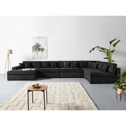 Home Affaire Wohnlandschaft &raquo;Skara XXL U-Form&laquo; Lounge-Sofa XXL mit Federkern-Polsterung, in vielen Bezugsvarianten grau 100% Polyester B/H/T: 510cm x 