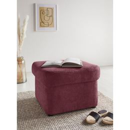 DOMO collection Hocker &raquo;Papenburg elegant und zeitlos, B/T 57/57cm&laquo; in gro&szlig;er Farbvielfalt lila Luxus-Microfaser (100% Polyester);Struktur ( 90% 