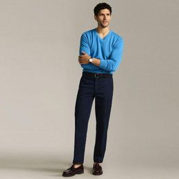 LANDS' END B&uuml;gelleichte Chinos mit Komfortbund, Herren, size: regular, Blau, Baumwolle, by Lands' End
