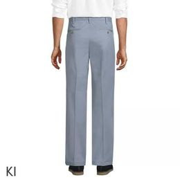 LANDS' END B&uuml;gelleichte Chinos mit Komfortbund, Herren, size: regular, Blau, Baumwolle, by Lands' End