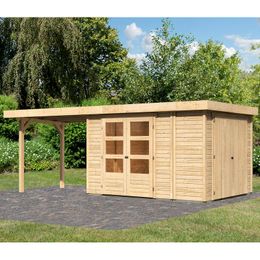 Karibu Gartenhaus &raquo;Ostsee 3&laquo; beige Holzwerkstoff ohne Fu&szlig;boden, ohne Dacheindeckung