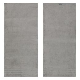 Egeria Badetuch &raquo;Prestige&laquo; Uni Programm mit Streifenbord&uuml;re, SUPIMA Baumwolle grau Walkfrottee, Obermaterial: 100% Baumwolle B/L: 75cmx160cm, 1 Stk., 