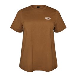 Zizzi Shirt 'Mliz' female size 5XL/6XL Mocha / White