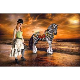 papermoon Fototapete &raquo;Surreale Steampunk-Frau&laquo; bunt Vlies B/L: 4,5m x 2,8m, Bahnen: 9 Stk.