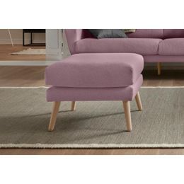 OTTO home Hocker &raquo;Bille&laquo; mit Eiche-Beinen, Design by Morten Georgsen rosa Struktur (100% Polyester);Struktur fein (100% Polyester);Samtoptik (100% 