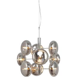 N&auml;ve n&auml;ve Pendelleuchte &raquo;Orion&laquo; G9 1 Stk. Gestell chrom, 9 flache Rundgl&auml;ser in chrom-smoky, exkl. G9, H: 55cm grau 9, &Oslash; 52cm H: 55cm, 1 Stk.