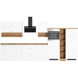 KOCHSTATION K&uuml;chenzeile &raquo;KS-Milan&laquo; 390 cm breit, viel Stauraum, wahlweise mit E-Ger&auml;ten B/H/T: 390cm x 200cm x 60cm,mit E-Ger&auml;ten,mit 