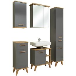 Badm&ouml;bel-Set &raquo;5-teilig, mit Soft-Close T&uuml;ren&laquo; Set, 5 Stk. tlg. grau B/H/T: 131,5cmcm x 200cmcm x 33cmcm