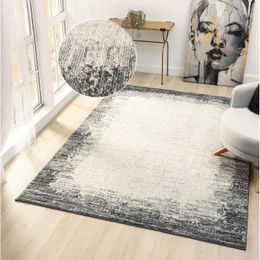 OTTO home Teppich &raquo;Leksa&laquo; rechteckig 15 mm H&ouml;he im Vintage-Look, Wohnzimmer, Schlafzimmer, Esszimmer grau Kunstfaser B : 60cm 1 Stk., 15mm, L: 90cm