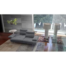 Calia italia 3-Sitzer &raquo;Toby Wing, 208 cm breit, Designsofa mit hohem Sitzkomfort&laquo; inklusive Sitztiefenverstellung, F&uuml;&szlig;e in Chrom gl&auml;nzend grau 