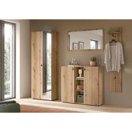 Home Affaire Garderoben-Set &raquo;TATIO, 4-tlg. Garderobenkombination, Breite: 237 cm, Rillenfr&auml;sung&laquo; Set, 1 Spiegel, 1 Garderobenschrank, 1 Schuhkommode, 