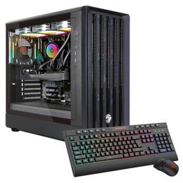 GAMEMAX Gaming-PC &raquo;CLAW BK 8101 AMD Ryzen 5 7500F 32GB DDR5 1TB SSD RX 9070&laquo; DDR5 RAM, Windows 11, Wasserk&uuml;hlung schwarz WLAN AX (Wi-Fi 6E) & 