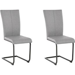 OTTO home Freischwinger &raquo;Oliver&laquo; () 2 Stk.Stuhl belastbar bis 120 Kg grau Holzwerkstoff, Metall, Polyester B/H/T: 43cm x 98cm x 55cm, 2 Stk., 
