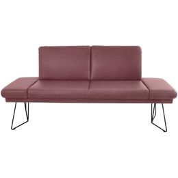 K+w Komfort & Wohnen K+W Komfort & Wohnen Essbank &raquo;Pego Polsterbank&laquo; Seitenteilverstellung, wahlweise in 206 oder 226cm, Echtleder Bezug rot B/H/T: 206cm x 88cm x 66cm, 