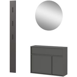 Germania Garderoben-Set &raquo;GW-Ameca 2.0&laquo; 3 Stk. tlg. grau Holzwerkstoff B/H/T: 113cmcm x 200cmcm x 25cmcm,mit Garderobenpaneel