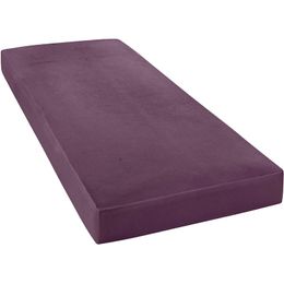 Janine Spannbettlaken &raquo;ELASTIC 5002&laquo; f&uuml;r Matratzen bis 35 cm H&ouml;he, 95% Baumwolle, hochwertig, langlebig rot Jersey-Elasthan, Obermaterial: 95% Baumwolle, 5% 