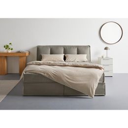 LeGer Home by Lena Gercke Boxspringbett &raquo;Addyson&laquo; H&auml;rtegrade H2, H3 und H4 w&auml;hlbar, Boxspringbett inkl. Topper, 2 Matratzen beige 100% POLYESTER (PES)