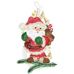 Fensterbild &raquo;Weihnachtsmann&laquo; Made in Germany rot Polyester B/L: 16cm x 28cm