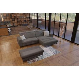 Sit & More sit&more Ecksofa &raquo;Bolero L-Form&laquo; braun 100% Polyester B/H/T: 290cm x 88cm x 178cm, Luxus-Microfaser Euphoria, Recamiere rechts,mit Kopfteilverstellung