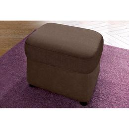 DOMO collection Hocker &raquo;FLORES 60x60 cm, hochwertig&laquo; braun NaturLEDER (echtes Rindsleder) in Sitz und R&uuml;cken. Korpus in passendem Kunstleder SOFTLUX 