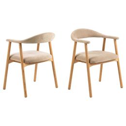 ACTONA GROUP Esszimmerstuhl &raquo;Addi, Stuhl, 2er-Set, gepolstert, Moderner Stil, Gestell aus Eiche&laquo; () 2er-Set, gepolstert, Bezug in verschiedenen Farben