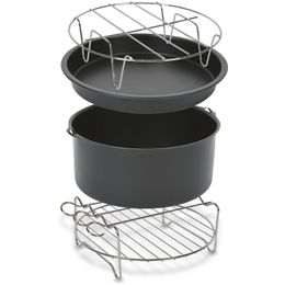 Tefal K&uuml;chenmaschinen Zubeh&ouml;r-Set &raquo;f&uuml;r Hei&szlig;luftfritteuse Easy Fry XL&laquo; f&uuml;r Easy Fry Classic EY201, Deluxe EY401, Precision EY401, XA1120 grau Einheitsgr&ouml;&szlig;e 