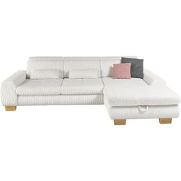 set one by Musterring Ecksofa &raquo;SO 3400 Sitzh&ouml;he 47cm oder 49cm, Sitztiefe verstellbar, B/T: 307/195cm&laquo; Kopteil verstellbar, mit Bettfunktion, in Cord,