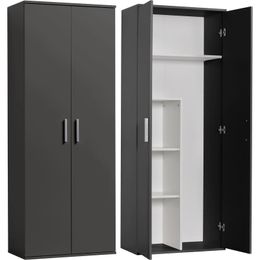 Procontour Mehrzweckschrank &raquo;Schrank Clara&laquo; H&ouml;he 167cm mit variabel verstellbaren Einlegeb&ouml;den grau B/H/T: 64cm x 167cm x 34cm, T&uuml;ren: 2 Stk.