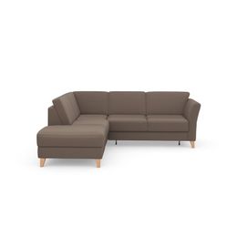Sit & More sit&more Ecksofa &raquo;Visby L-Form&laquo; Wahlweise mit Schlaffunktion und Stauraum, frei im Raum stellbar grau B/H/T: 248cm x 87cm x 213cm, Luxus-Microfaser 