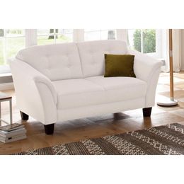 OTTO home 2-Sitzer &raquo;Trondheim&laquo; mit Federkern, Knopfheftung im R&uuml;cken, F&uuml;&szlig;e Buche beige Struktur fein (100% Polyester);Flachgewebe (100% Polyester);