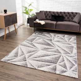 Sanat Teppich &raquo;Evra 7004 , auch als L&auml;ufer erh&auml;ltlich&laquo; rechteckig 22 mm H&ouml;he Wohnzimmer, Kurzflor, modern, Hoch Tief Struktur grau Kunstfaser B : 120cm 1 