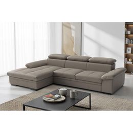 Sit & More sit&more Ecksofa &raquo;Viola, Leder, L-Form, B: 260 cm, mit Armteil- und Kopfteilvertsellung&laquo; optional mit Schlaffunktion beige B/H/T: 260cm x 73cm x 174cm