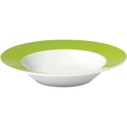 Van Well Suppenteller &raquo;Teller Set, Vario&laquo; Porzellan, sp&uuml;lmaschinen- und mikrowellengeeignet, &Oslash; 21,5 cm gr&uuml;n Porzellan 21,5cm