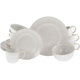 Creatable Kombiservice &raquo;Geschirr-Set Antique&laquo; Service, wei&szlig;, Trendfarbe Offwhite, 16 Teile, f&uuml;r 4 Personen wei&szlig; Steinzeug 16 Stk.