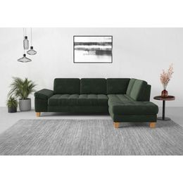 Sit & More sit&more Ecksofa &raquo;Westham L-Form&laquo; mit Ottomane, mit oder ohne Schlaffunktion, Bettkasten, Verstellung gr&uuml;n 90% Polyester 10%Polyamid B/H/T: 261cm x 