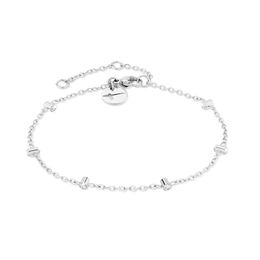 Tamaris Damen Armband &raquo;Tiny Tubes&laquo; mit Glasstein silber 21cm, Edelstahl