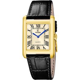 Festina Unisex Quarzuhr &raquo;On the Square&laquo; Armbanduhr, Damenuhr, Herrenuhr, Lederarmband, analog Einheitsgr&ouml;&szlig;e