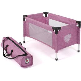 Bayer Chic 2000 CHIC2000 Puppenbett &raquo;Puppen-Reisebett&laquo; mit Stoff-Tragetasche rosa Einheitsgr&ouml;&szlig;e Puppenbett
