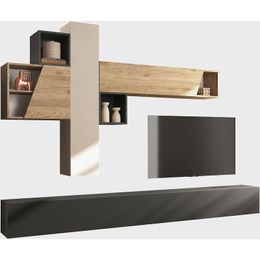 Home Affaire Wohnwand &raquo;Infinity, 6tlg. Breite 276 cm, moderne Mediawand&laquo; 6 Stk. tlg. braun B/H/T: 276cmcm x 210cmcm x 30cmcm